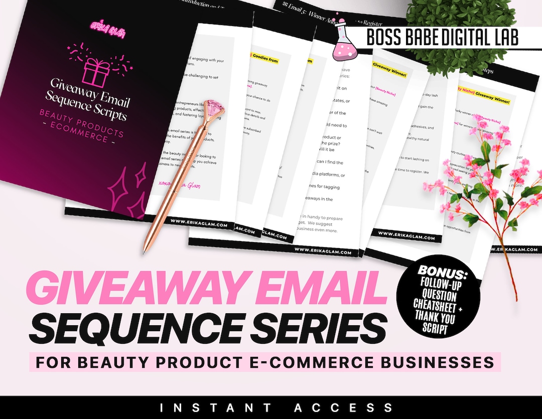Giveaway Email Sequence Template for Beauty Product E-commerce Business ...