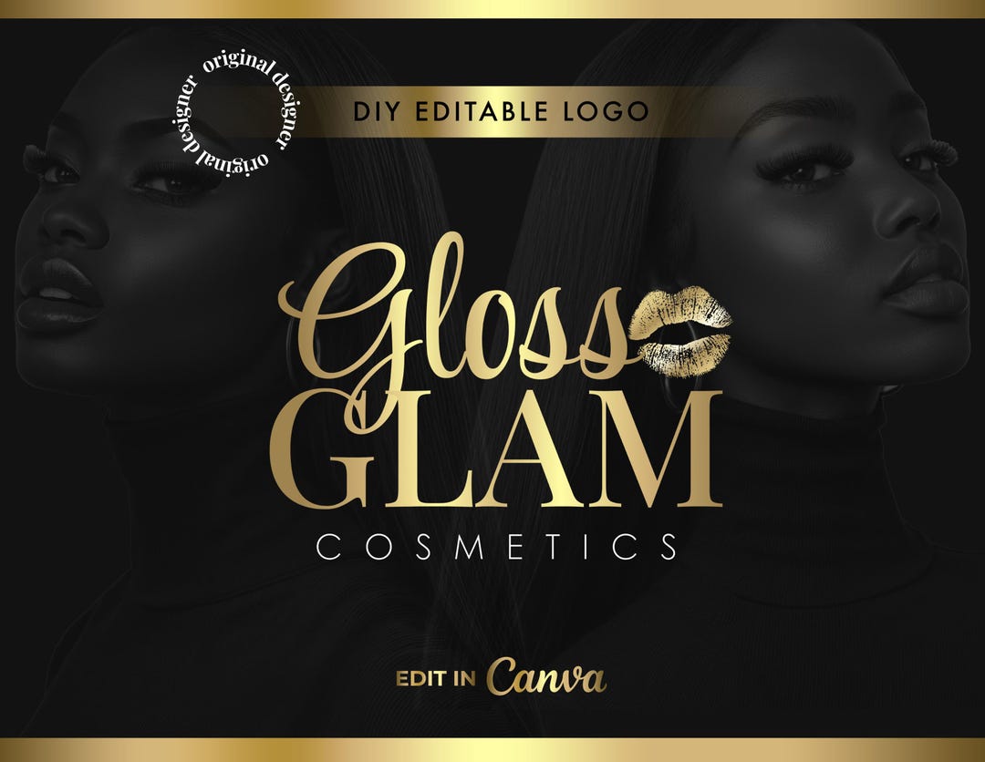 DIY Edit Yourself Beauty Logo Cosmetics Logo Lipgloss Logo Design Salon ...