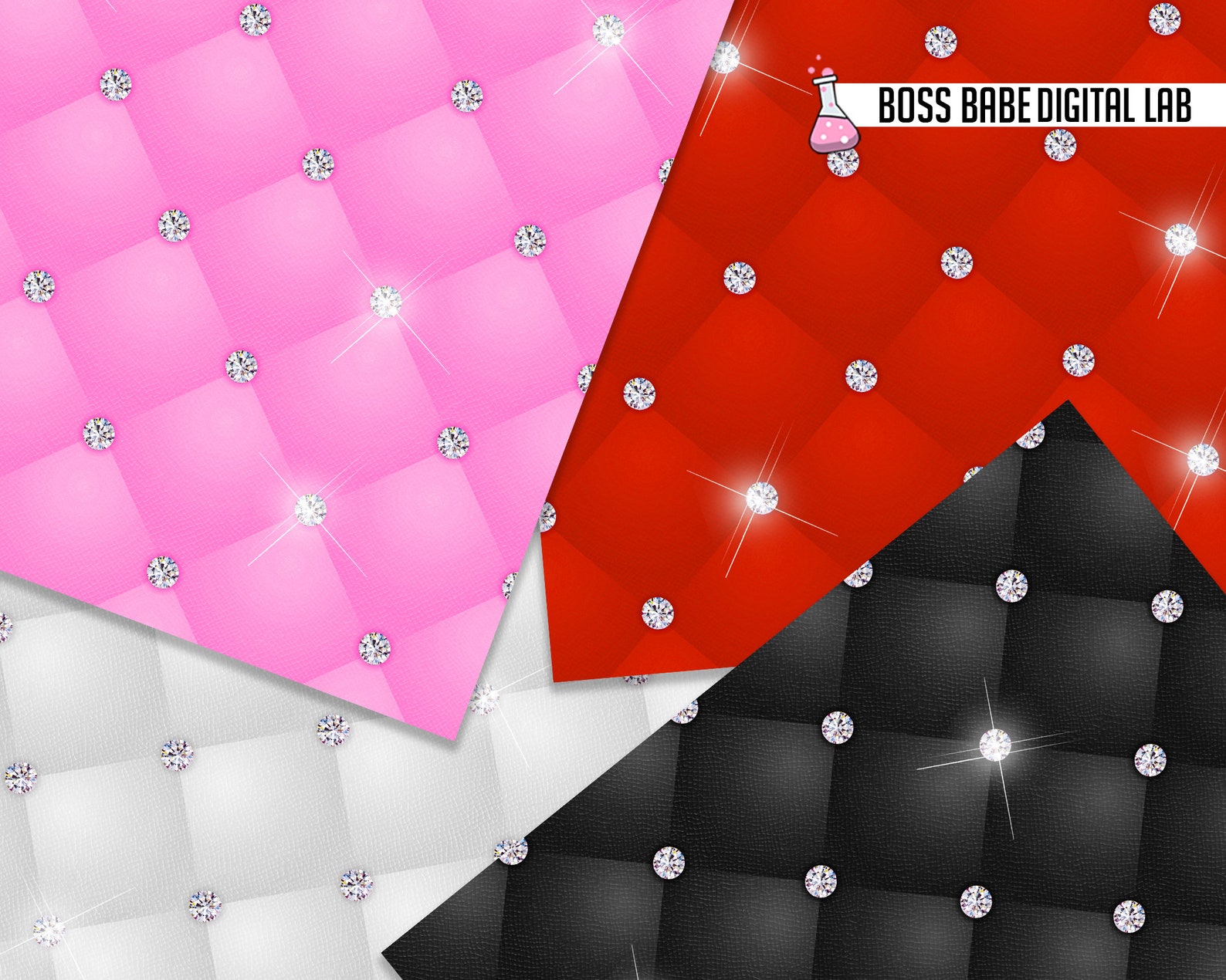 Seamless Tufted Diamond Papers Multi Color Glam Digital - Etsy