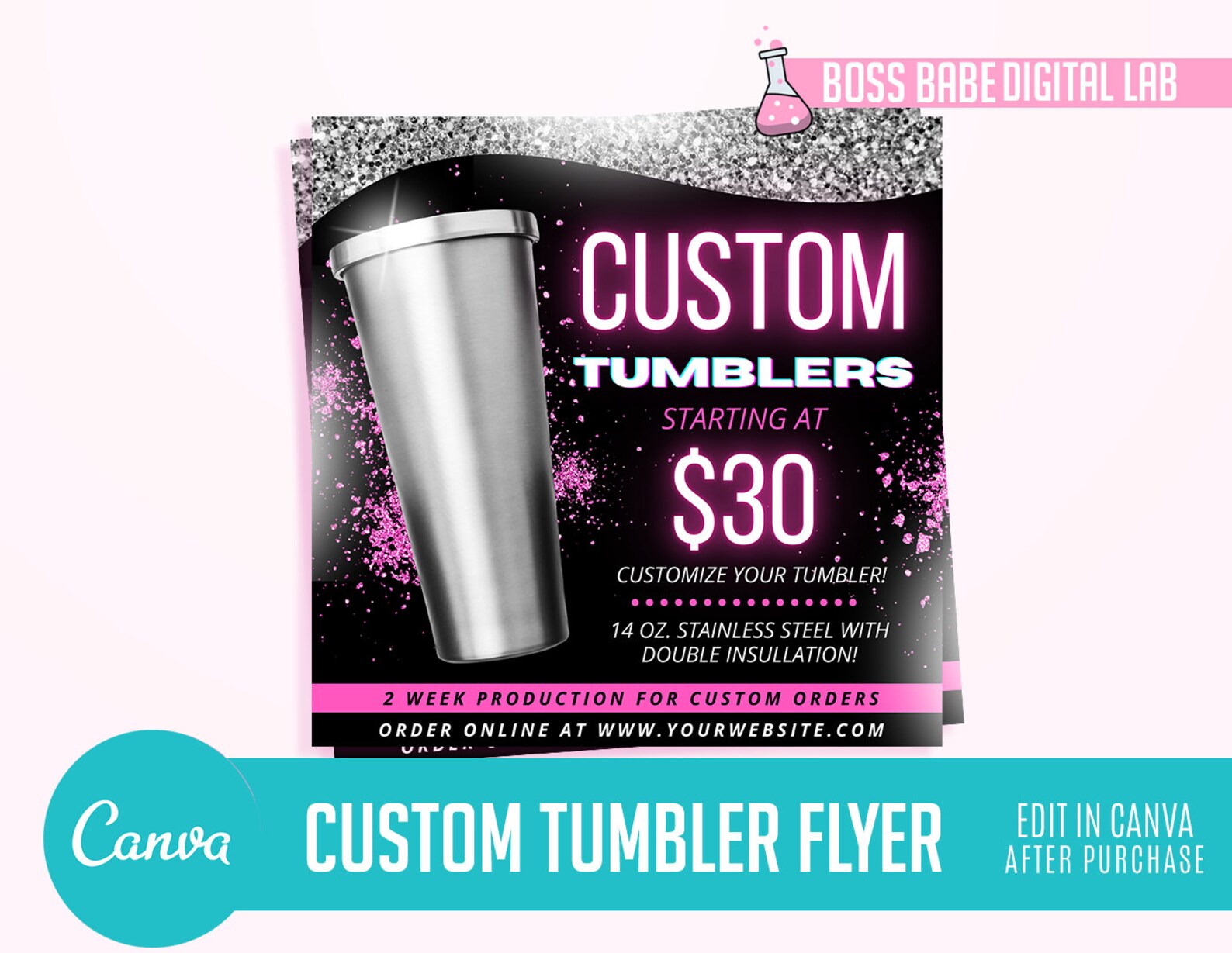DIY Canva Tumbler Flyer Editable Tumbler Flyer DIY Tumbler | Etsy