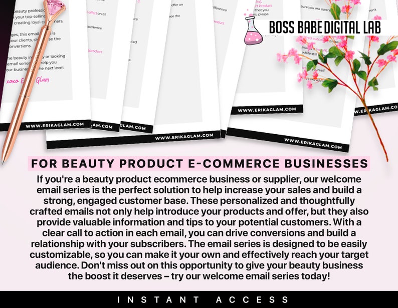 Welcome Email Sequence Template for Beauty Product E-commerce - Etsy