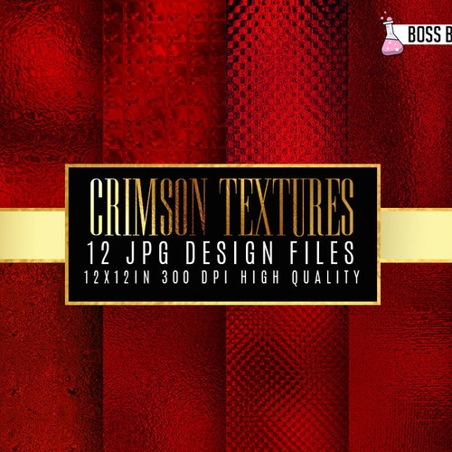 Crimson Metallic Foil Textures Foil Digital Paper Crimson - Etsy