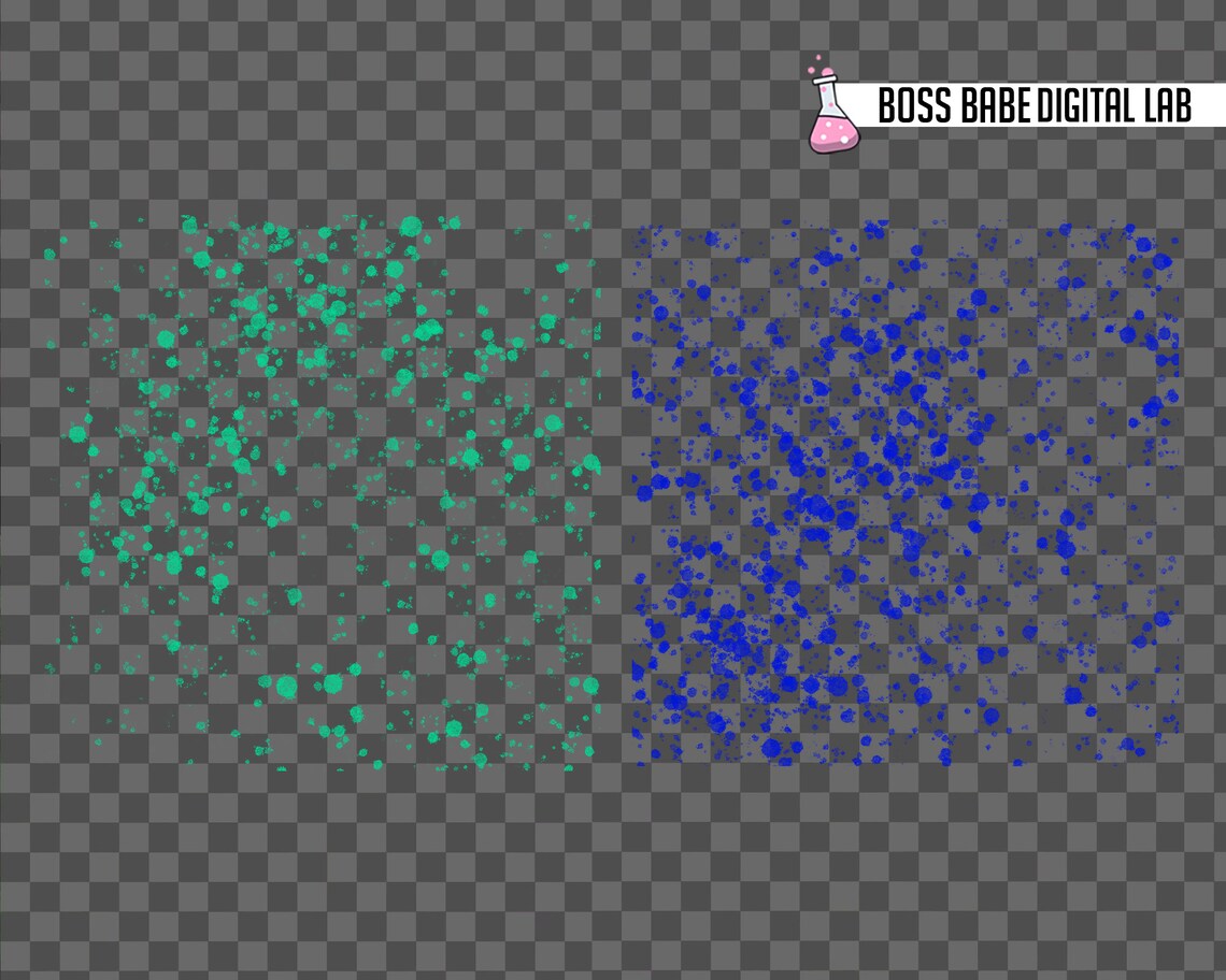 Multi Color Ink Splatter Overlays Transparent PNG Digital - Etsy