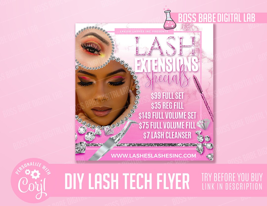 DIY Lash Technician Flyer DIY Eyelash Extension Training - Etsy