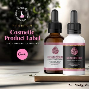 Hair Growth Oil Label Design, Canva Do It Yourself Growth Oil Label ...