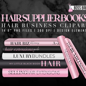 Hair Extension Book Clipart, Feminine Hair Book Clipart, Pink Design ...