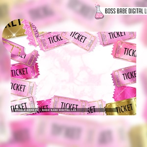 Golden and Pink Raffle Tickets Single Stock Photo, Cinema Photo, Raffle ...