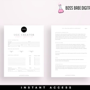 Professional UGC Creator Contract Template, UGC Template, UGC Contract ...