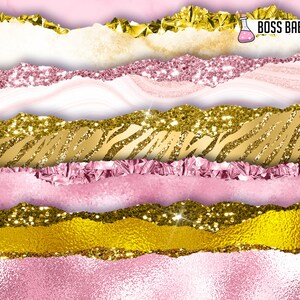 Glam Blush Pink and Gold Tears Clipart, Glitter Blush Pink Tear Borders ...