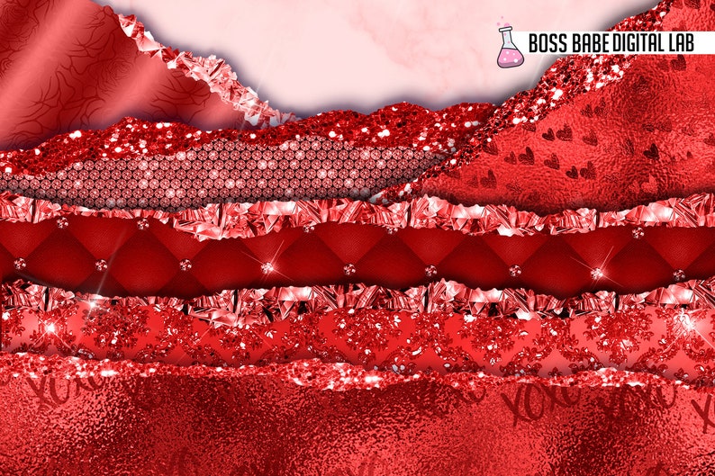 Glam Red Valentines Tears Clipart Glitter Red Tear Borders - Etsy