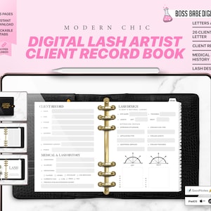 Digital Lash Tech Client Record Book, Easy Client Records Book, Lash ...