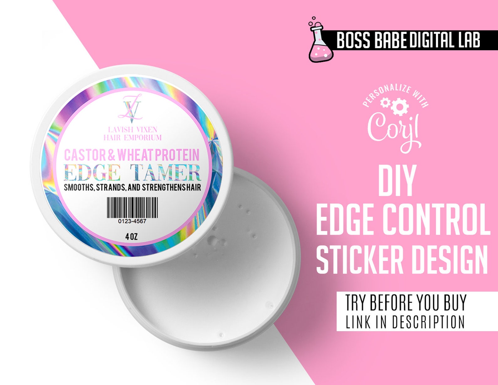 Edge Control Sticker Design Do It Yourself Edge Control - Etsy