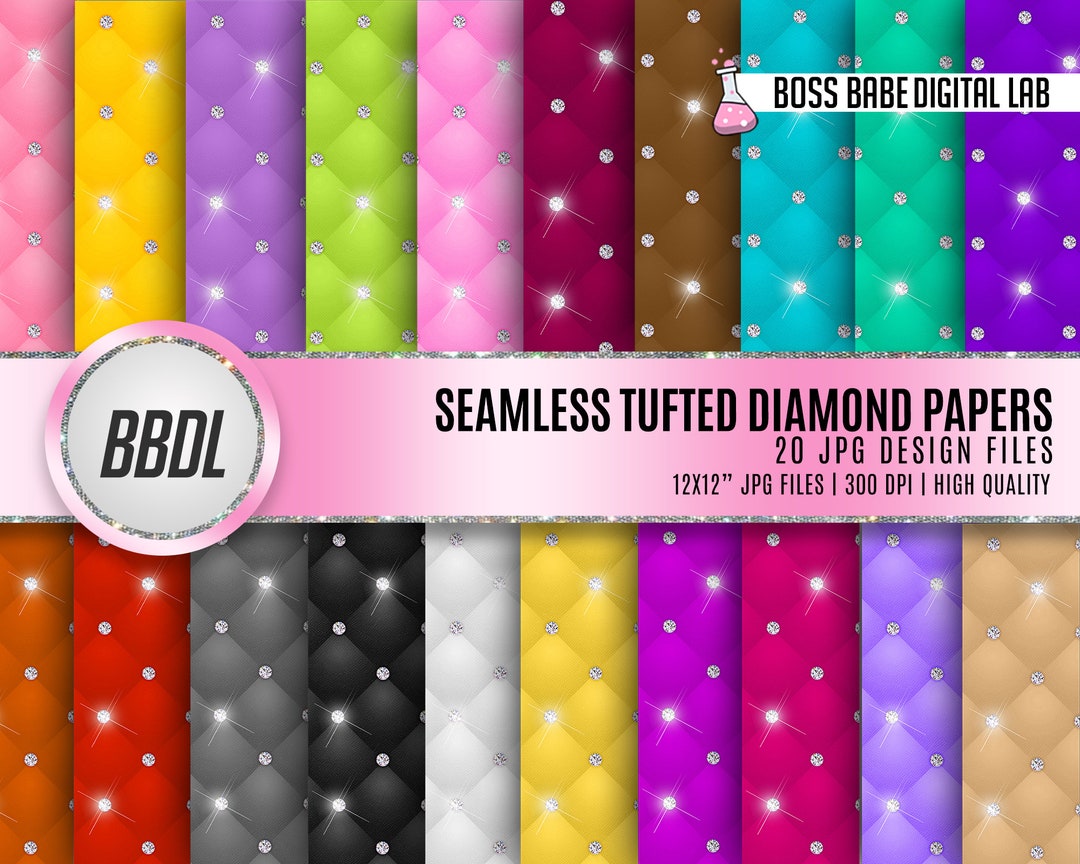Seamless Tufted Diamond Papers, Multi Color Glam Digital Papers, 300 ...