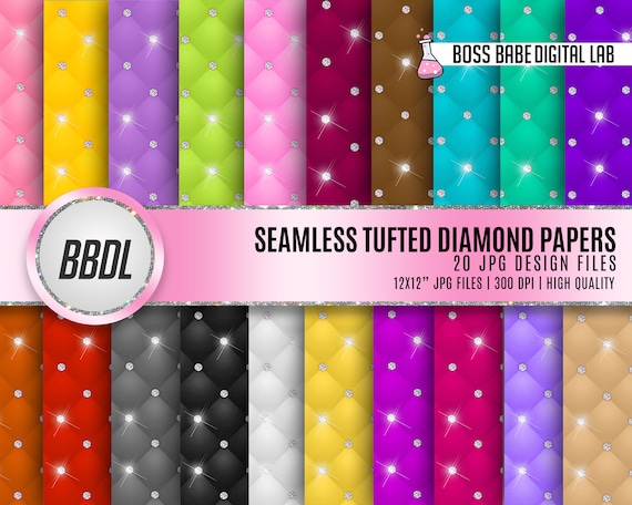 Seamless Tufted Diamond Papers Multi Color Glam Digital | Etsy
