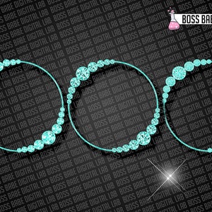 Glam Diamond Circle Frame Clipart, Diamond Design Elements, Diamond ...