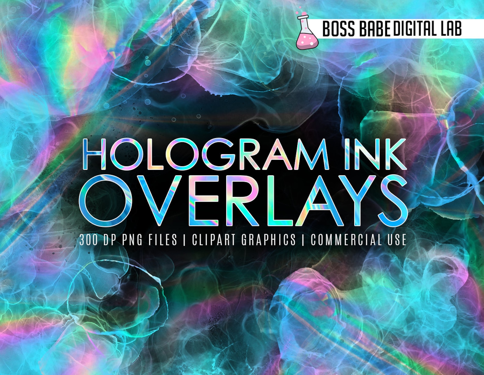 Hologram Ink Overlays Alcohol Ink Textures Clip Art - Etsy