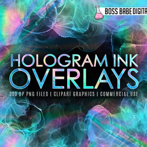 Hologram Ink Overlays, Alcohol Ink Textures Clip Art, Transparent ...