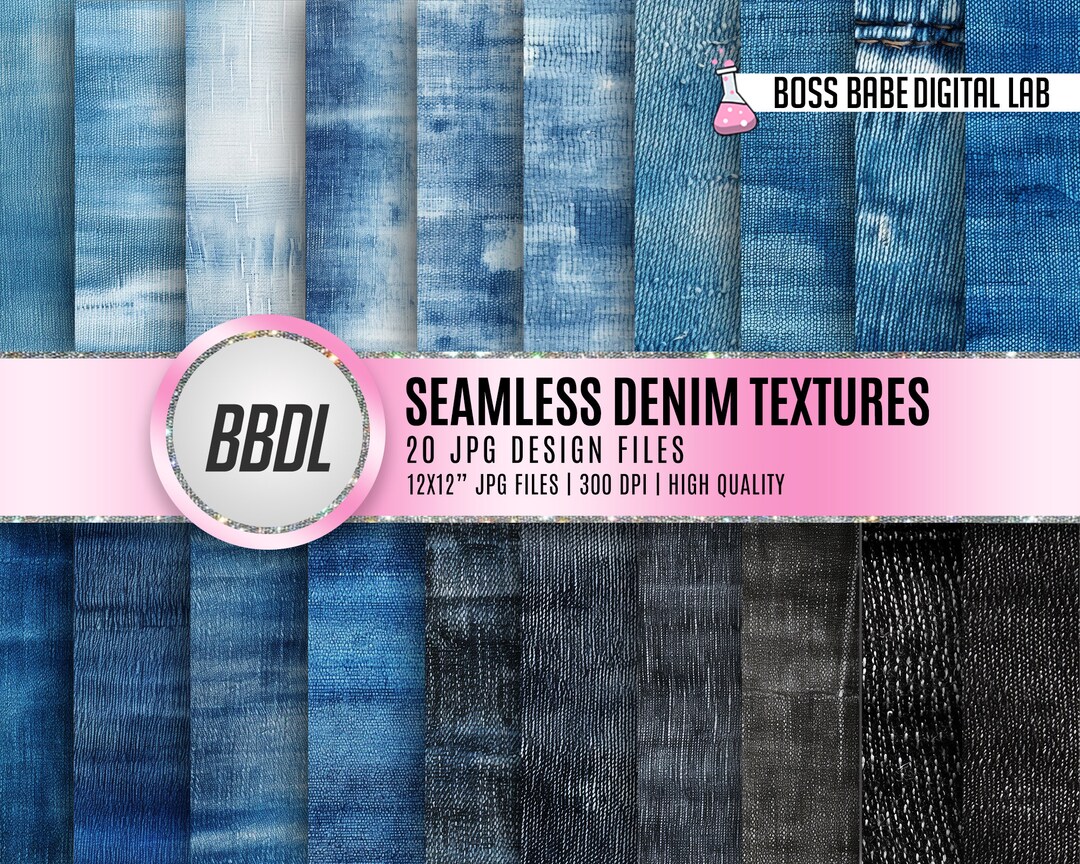 20 Denim Texture Digital Paper Pack, Digital Denim Seamless Paper Pack ...