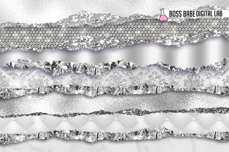 Glam White Tears Clipart, Glitter White Tear Borders Clipart, Glitter ...