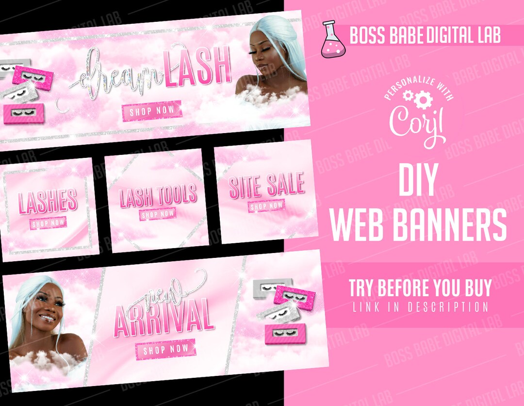 DIY Beauty Website Slider Templates, Beauty Website Slider Branding ...