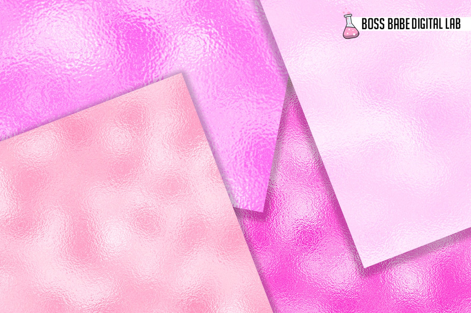 Pink Metallic Foil Textures Foil Digital Paper Pink Foil | Etsy