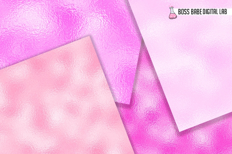 Pink Metallic Foil Textures Foil Digital Paper Pink Foil - Etsy