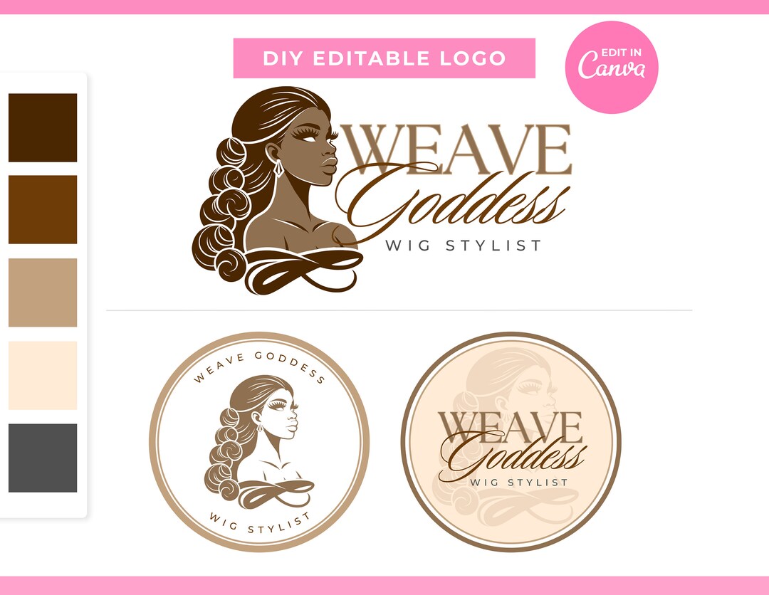 DIY Edit Yourself Beauty Logo Wig Logo Hair Logo Cosmetics Logo Design ...
