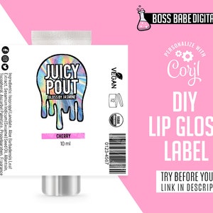 DIY Lipgloss Labels, Do It Yourself Lip Gloss Sticker Design, Lip Gloss ...