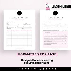 Hair Stylist Forms, Editable Hair Consent Templates, Hair Stylist ...