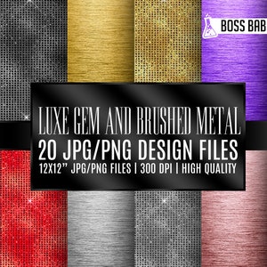 Luxury Gem and Brushed Metal Textures, Glitter Digital Paper, Luxury ...