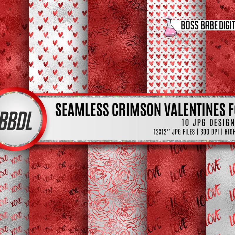 Valentine Digital Paper - Etsy