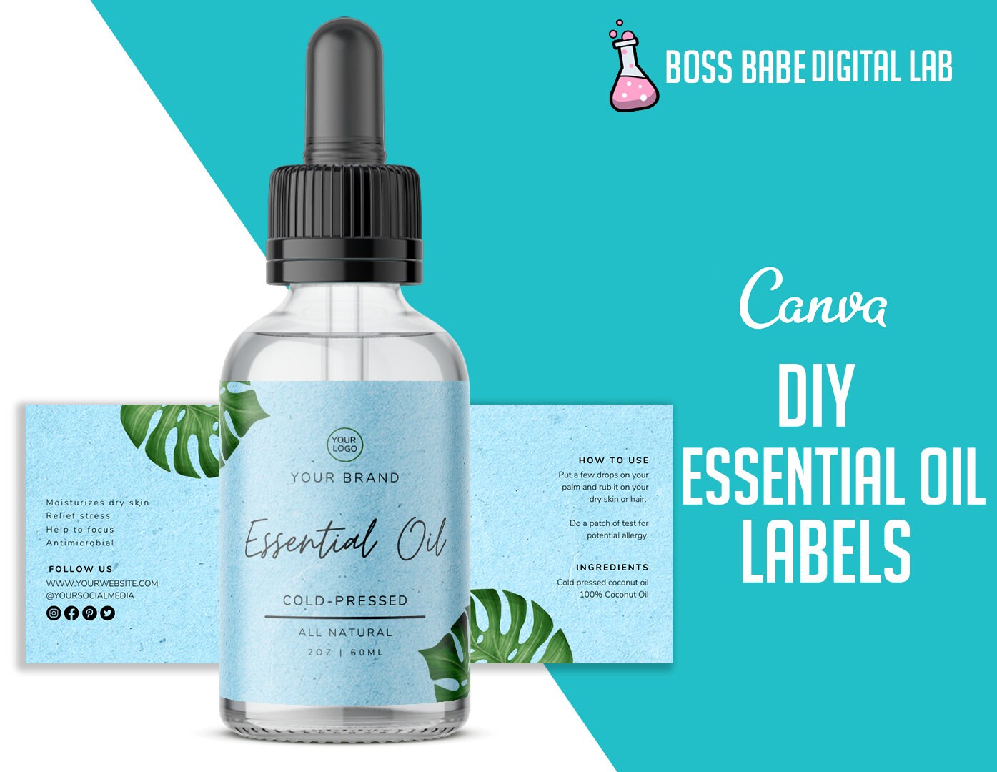 Growth Oil Label Design Do It Yourself Growth Oil Label | Etsy