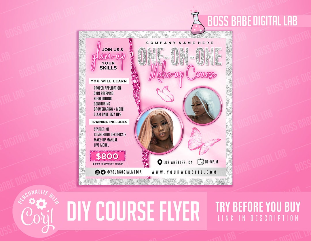 DIY Makeup Course Flyer, Hair Course Instagram Template, Beauty Social ...