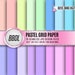 Pastel Grid Digital Paper, Check Lined Seamless Patterns, Light Retro ...