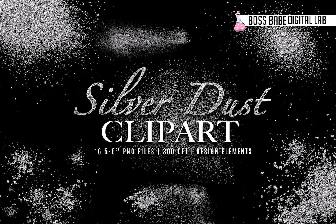 Silver Dust Clipart, Silver Dust Design Elements, Silver Dust Strokes ...