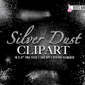 Silver Dust Clipart, Silver Dust Design Elements, Silver Dust Strokes ...