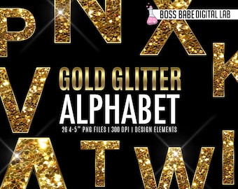 Bling Alphabet Clipart Scrapbooking Digital Set Printable Paper Digital ...