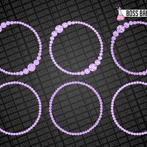 Glam Diamond Circle Frame Clipart, Diamond Design Elements, Diamond ...