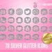 Silver Glitter Icon Kit Silver Social Media Icons Silver | Etsy
