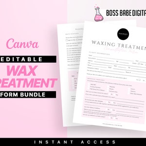 Waxing Treatment Form Bundle,professional Esthetician Forms Bundle,skincare Consent Forms,waxing ...