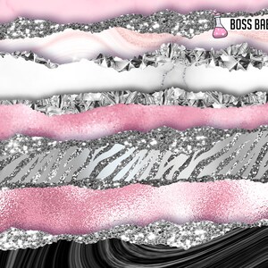 Glam Blush Pink and Silver Tears Clipart, Glitter Blush Pink Tear ...