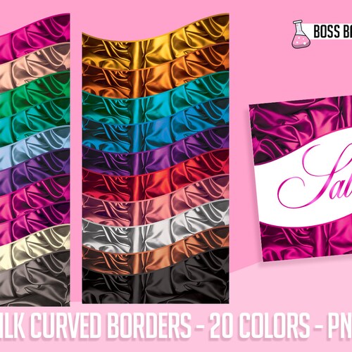 Silk Curved Border Clipart Luxury Silk Wave Border Clipart | Etsy