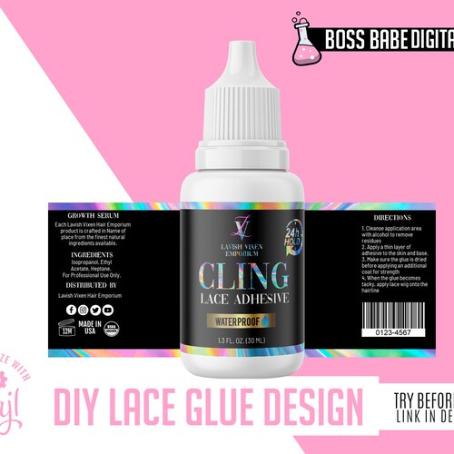 DIY Lace Glue Labels Do It Yourself Lace Glue Bottle DIY - Etsy