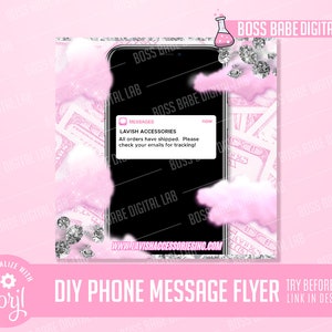 DIY Phone Message Sale Flyer, Pink Phone Message Sale Flyer, Editable ...
