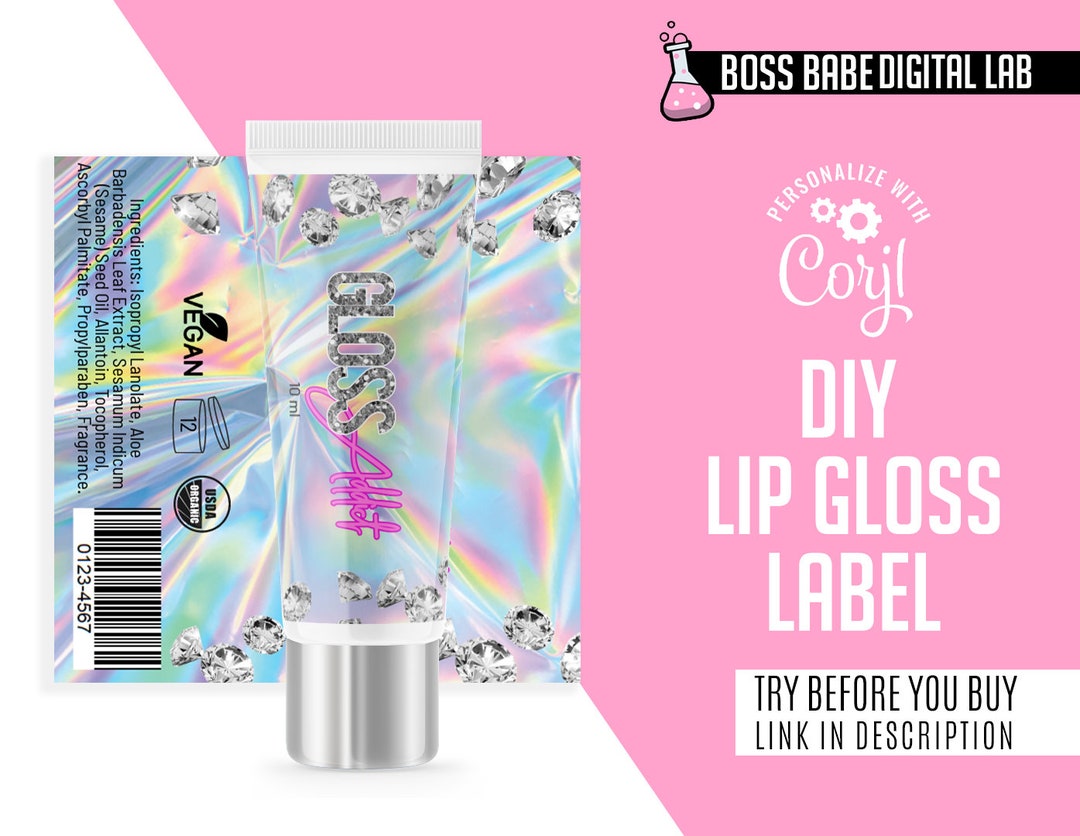DIY Lipgloss Labels, Do It Yourself Lip Gloss Sticker Design, Lip Gloss ...