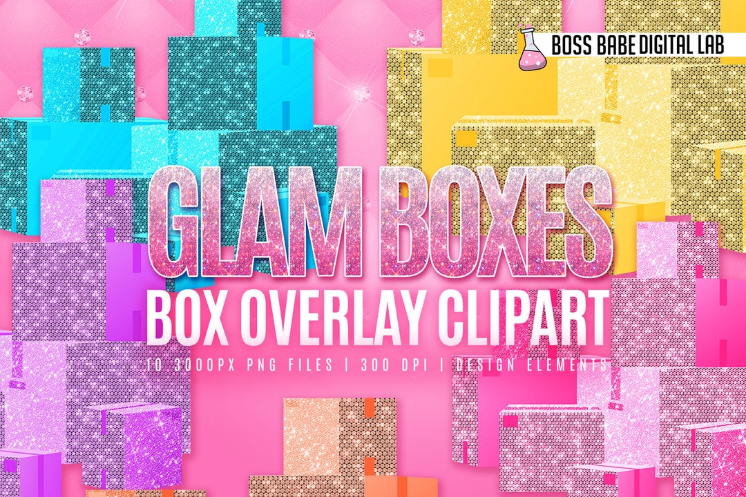 Glam Boxes Clipart, Glam Diamond Cardboard Boxes Clipart, Boxes Clipart ...