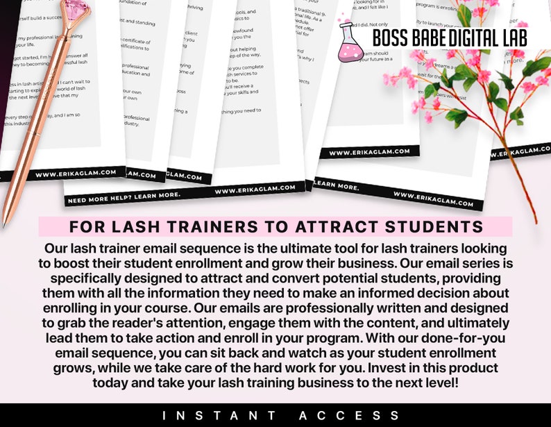 Welcome Email Sequence Template for Lash Trainers Welcome - Etsy