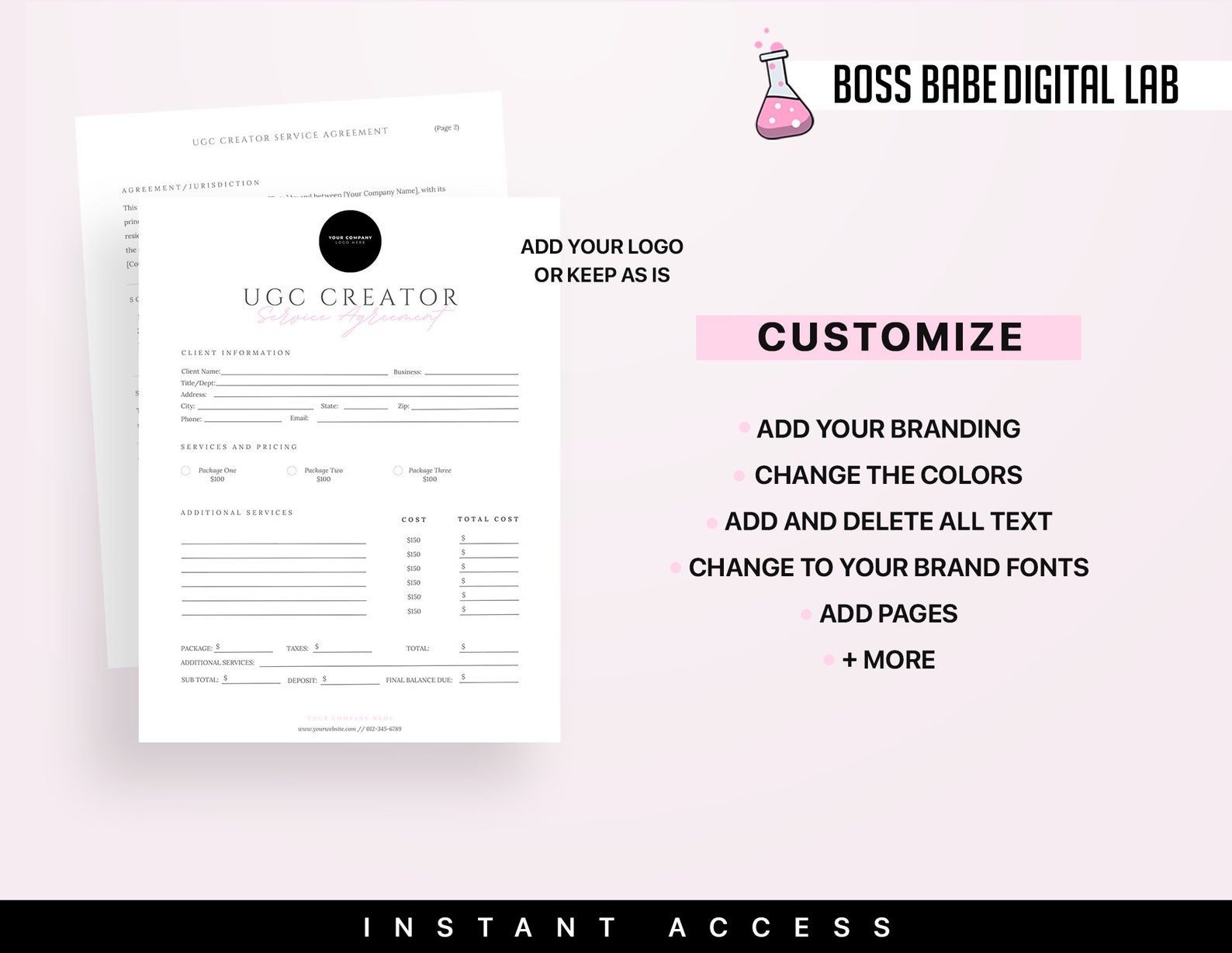 Professional UGC Creator Contract Template UGC Template UGC - Etsy