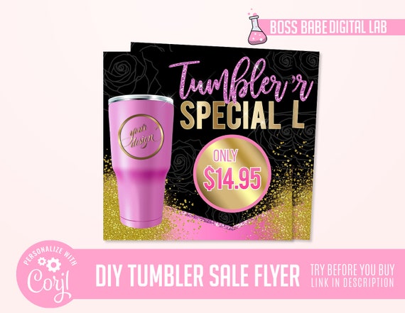 Tumbler Flyer Editable Tumbler Flyer DIY Tumbler Marketing | Etsy
