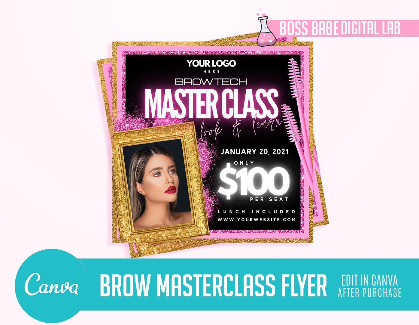 D.I.Y Canva Microblading Flyer Template 2021 Editable Canva Social ...